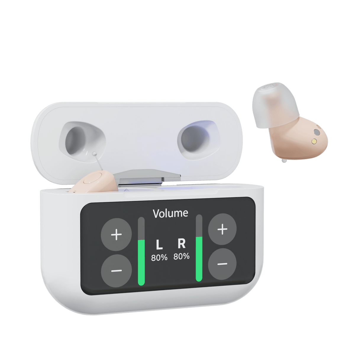 Atom X | Touchscreen hearing aid – Audien Hearing
