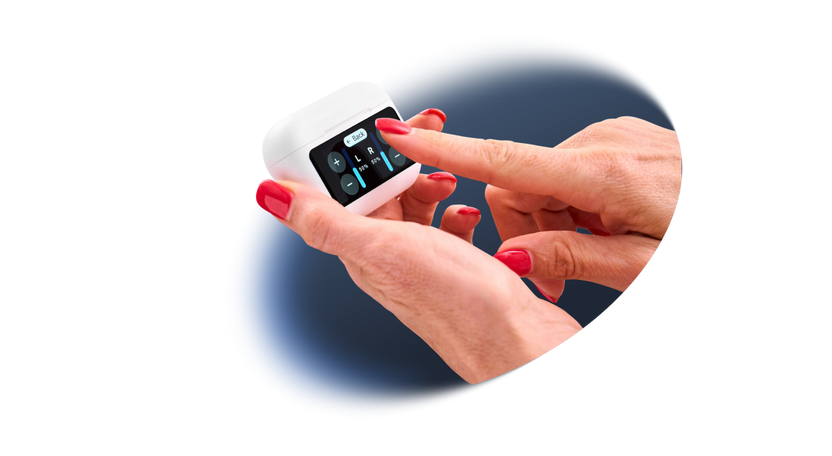 Atom X | Touchscreen hearing aid – Audien Hearing