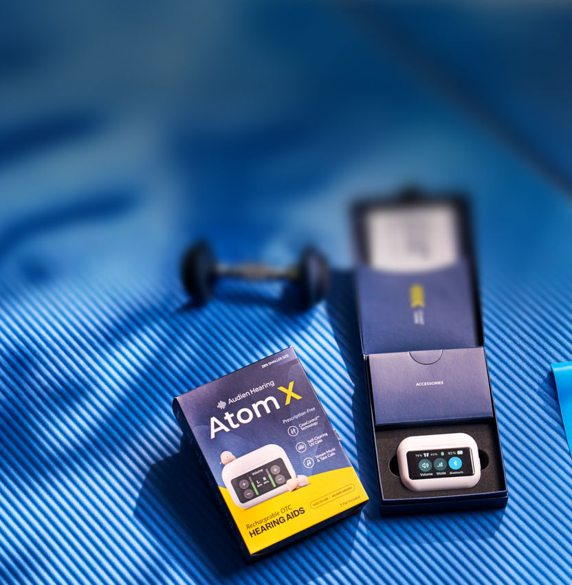 Atom X | Touchscreen hearing aid – Audien Hearing